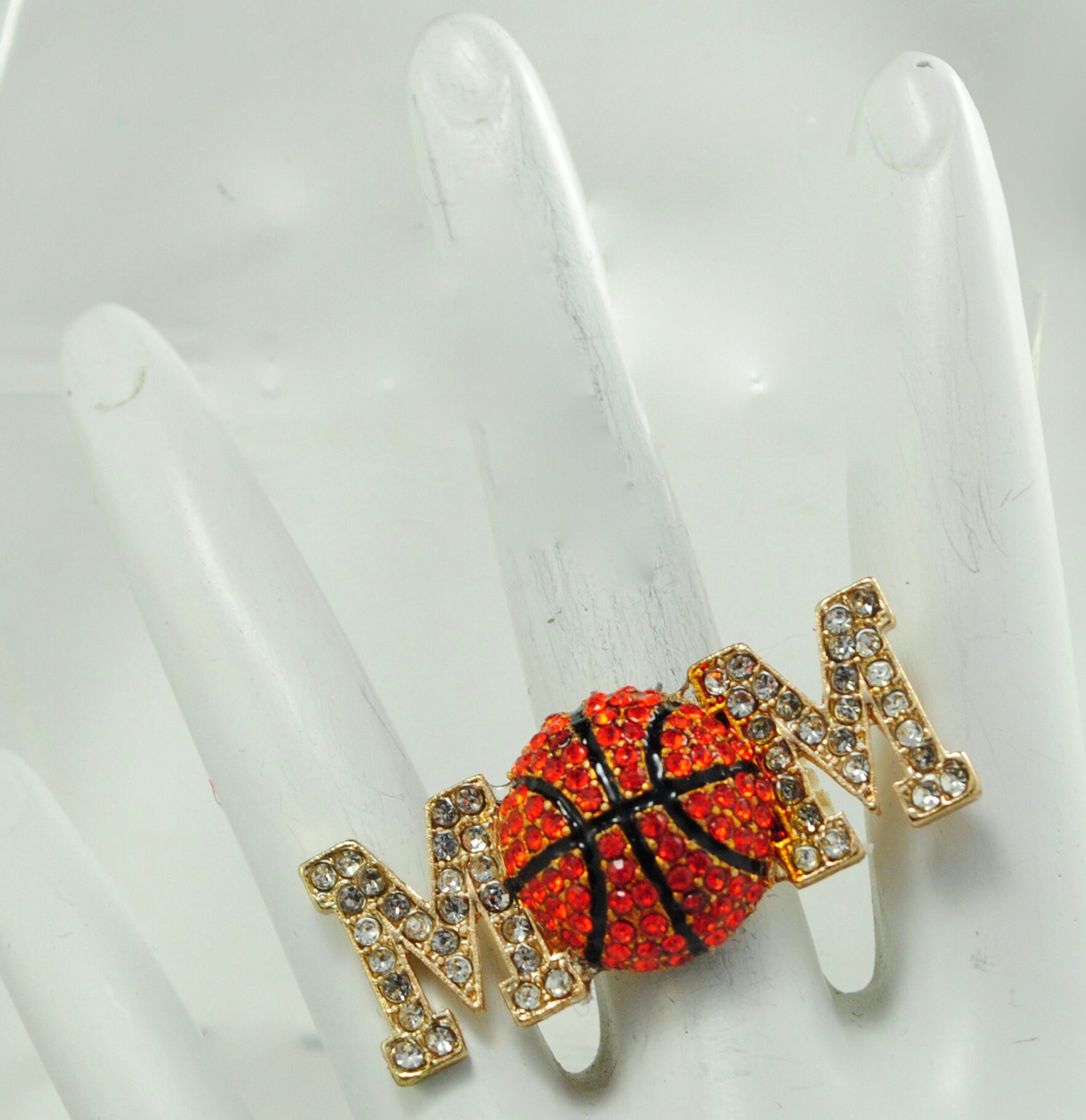 Basketball Mom Ring With Rhinestones,mother's Day Gift,sports Fan Ring ...