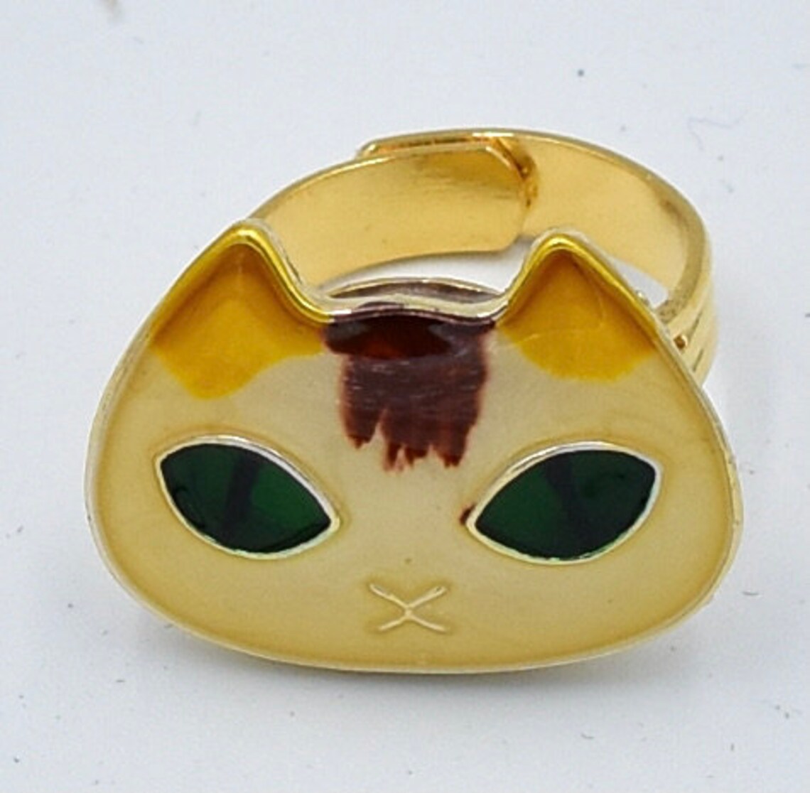 Cute Cat Ring Cat Face Gold Ring Pet Jewelryadjustable - Etsy
