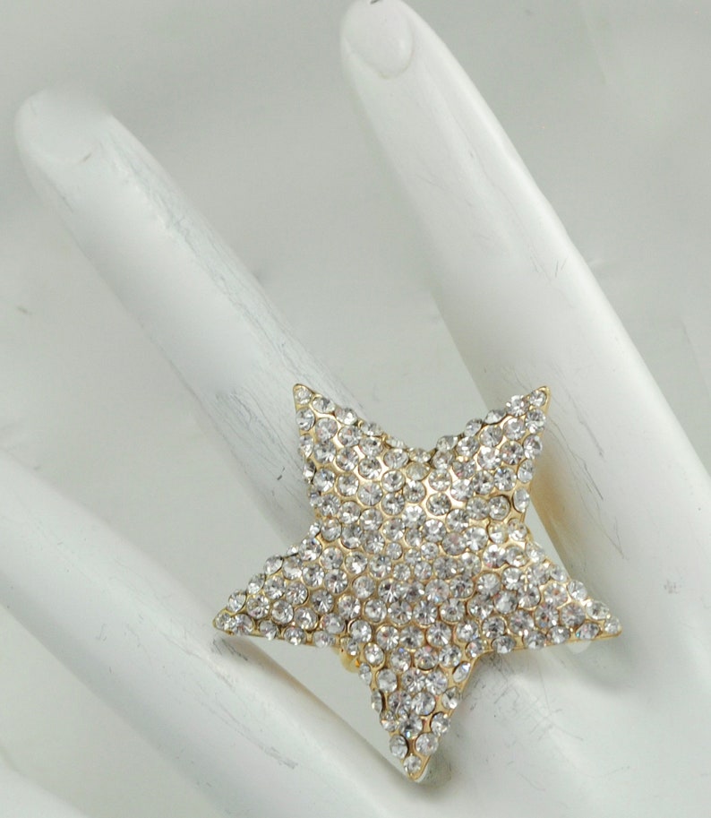 Jeweled Star Ring Rhinestones Celestial Ring Bling Ring Gift - Etsy