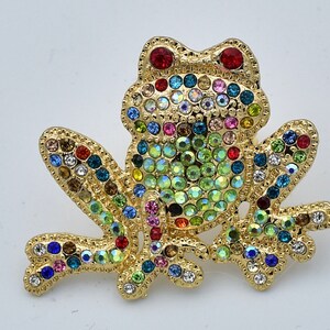 Multicolor Rhinestone Frog Ring Gold Ring Summer Jewelry Adjustable ...