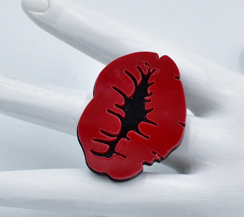 Red Lips Ring Girly Jewelry Adjustable Ring Gift for Her - Etsy