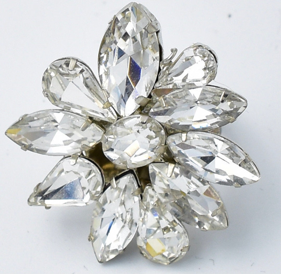 Strass Cocktail Ring Hochzeit Schmuck Silber Ring verstellbar Ring ...