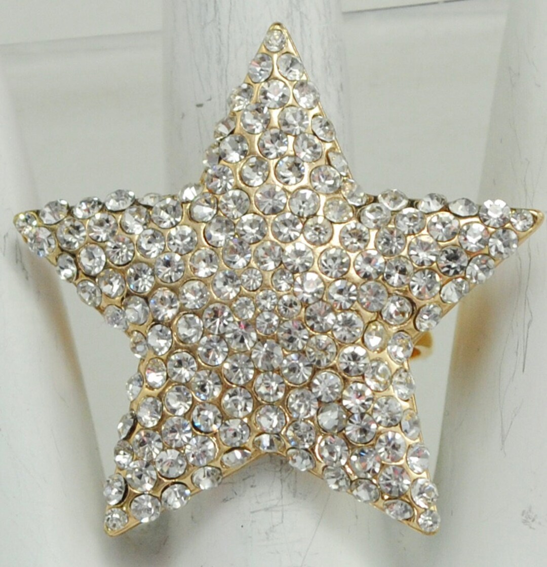 Jeweled Star Ring Rhinestones Celestial Ring Bling Ring Gift for Women ...