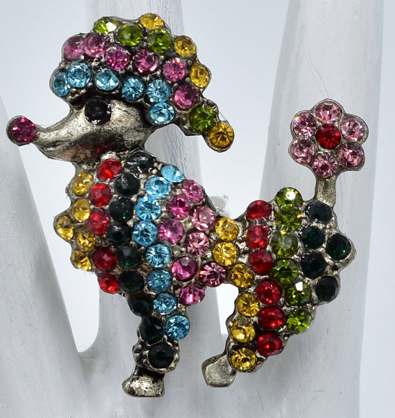 Poodle Dog Ring Colorful Dog Animal Jewelry Gift for Her - Etsy