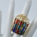 Popcorn Ring Rhinestones &pearls Gold Ring Colorful Ring - Etsy