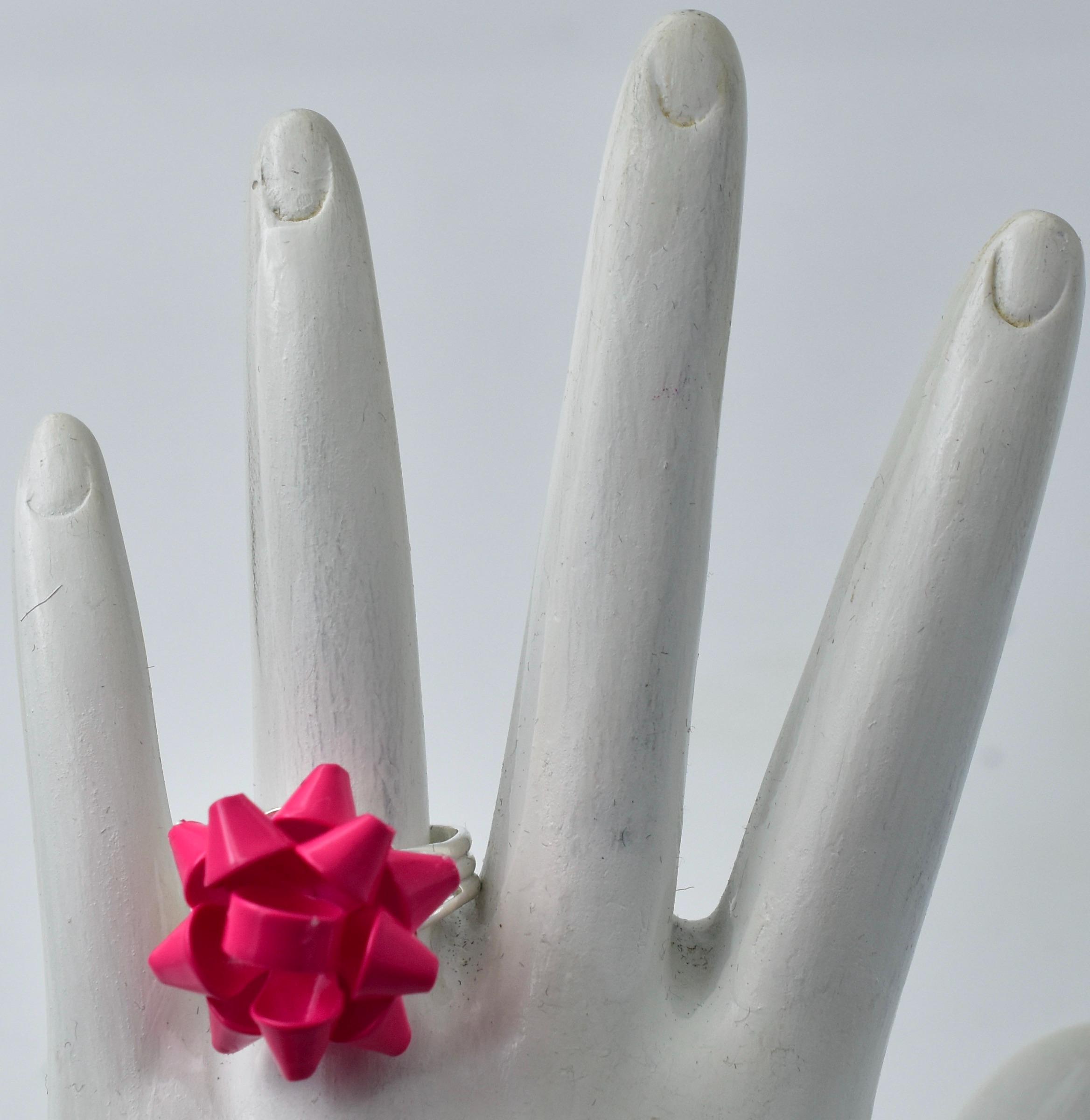 Pink Gift Bow Ring, Holiday Birthday Jewelry Adjustable Band - Etsy