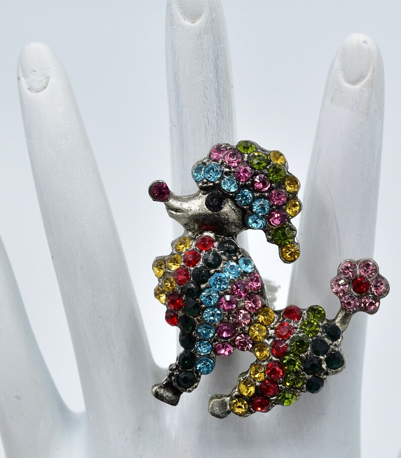 Poodle Dog Ring Colorful Dog Animal Jewelry Gift for Her - Etsy