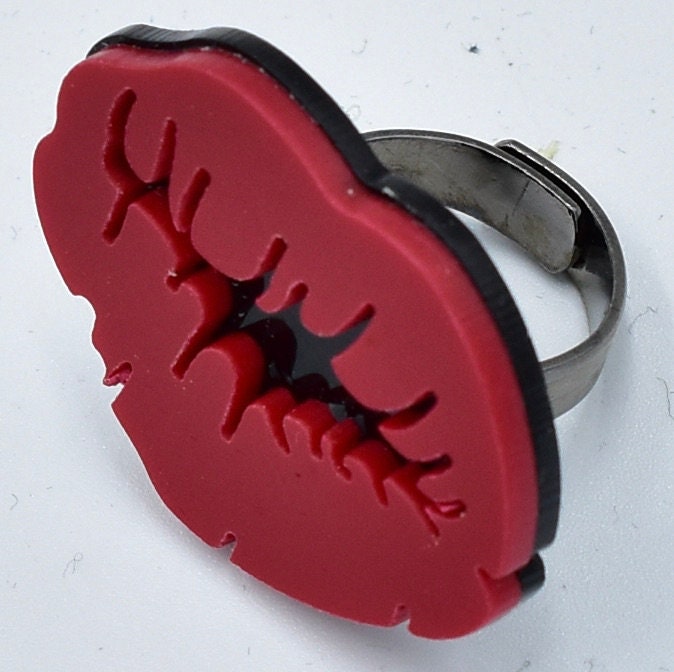 Red Lips Ring Girly Jewelry Adjustable Ring Gift for Her Under | Etsy