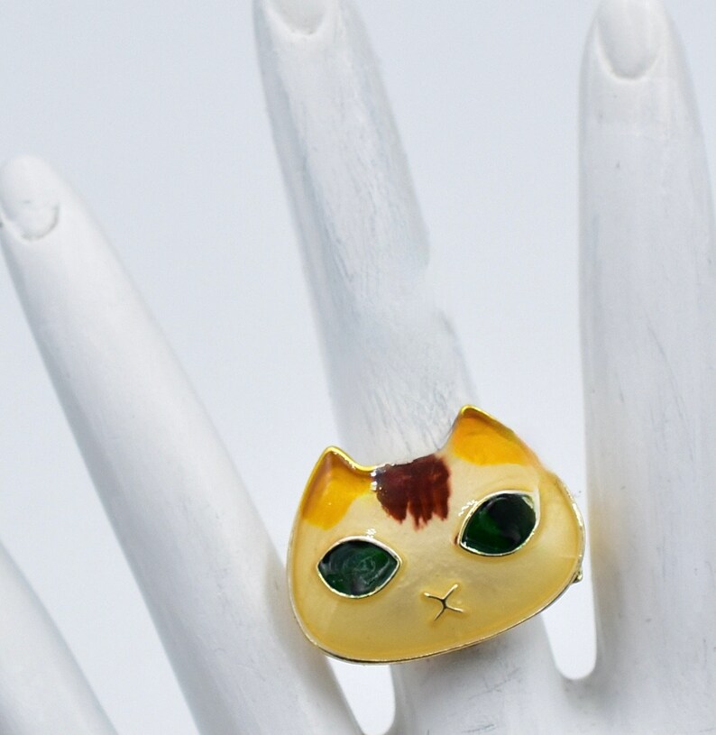 Cute Cat Ring Cat Face Gold Ring Pet Jewelryadjustable - Etsy