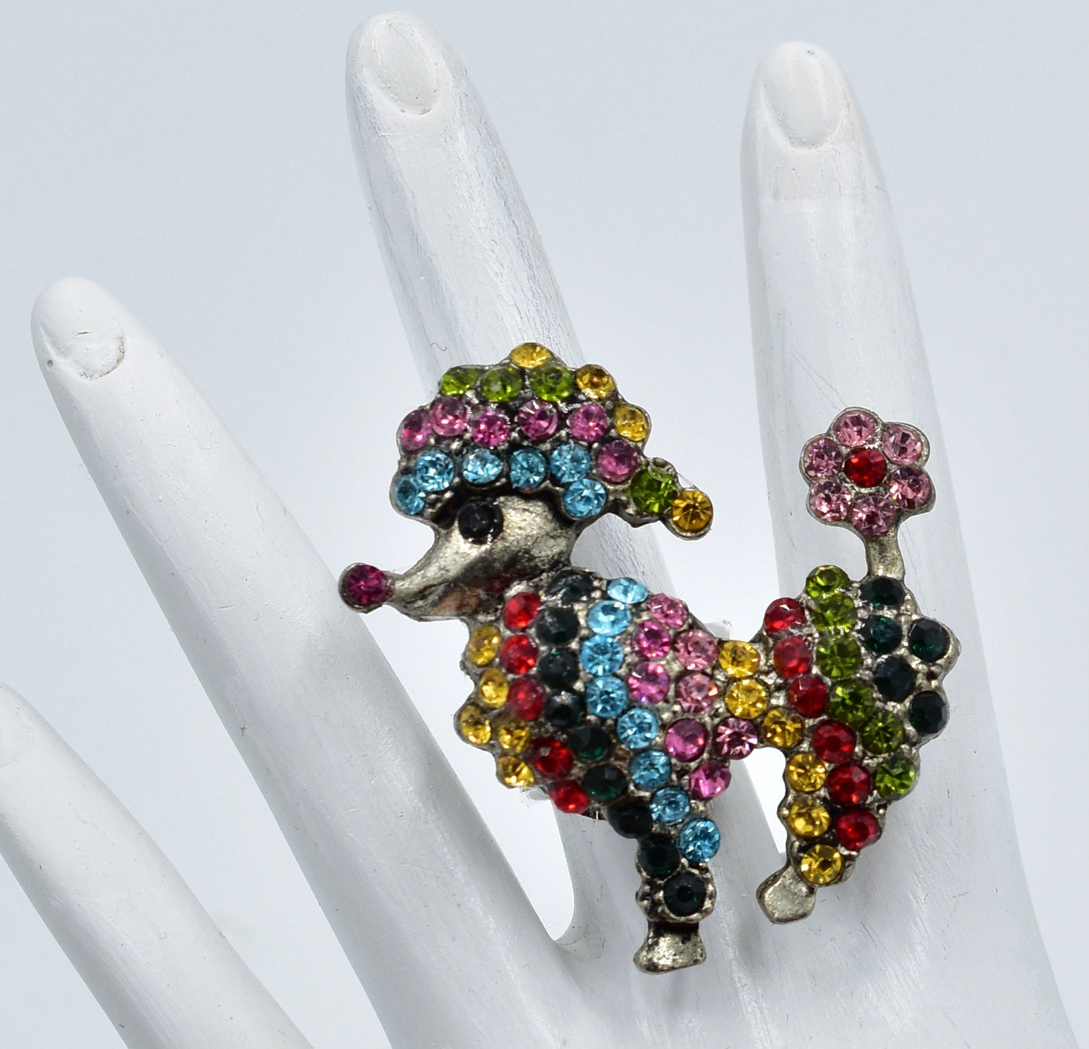 Poodle Dog Ring Colorful Dog Animal Jewelry Gift for Her - Etsy