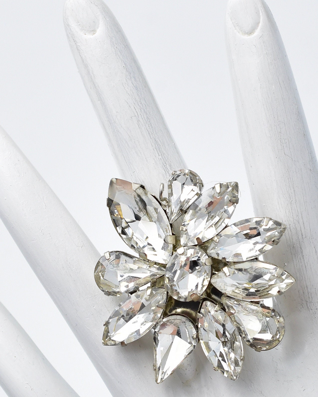 Strass Cocktail Ring Hochzeit Schmuck Silber Ring Verstellbar | Etsy