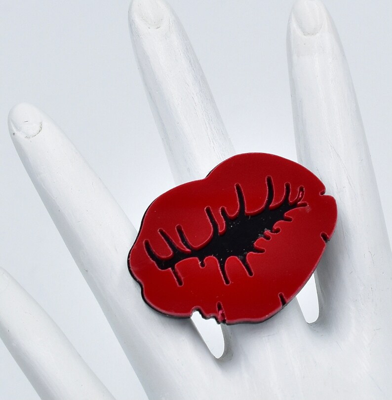 Red Lips Ring Girly Jewelry Adjustable Ring Gift for Her - Etsy
