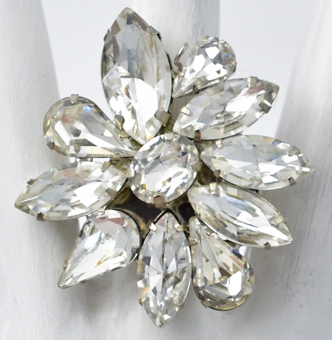 Strass Cocktail Ring Hochzeit Schmuck Silber Ring Verstellbar | Etsy