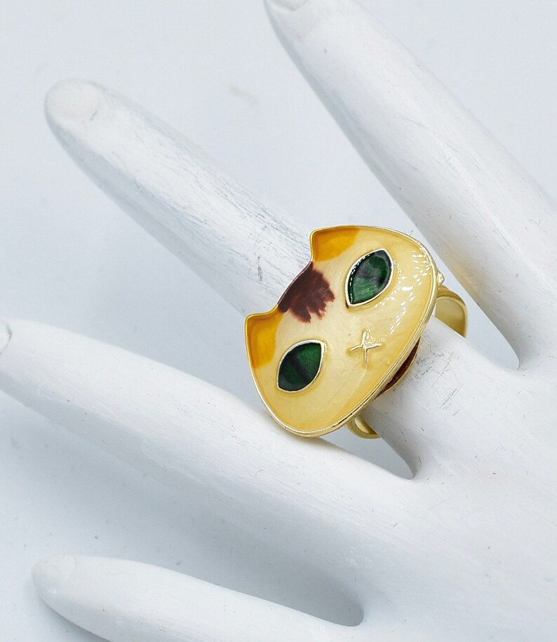 Cute Cat Ring Cat Face Gold Ring Pet Jewelryadjustable - Etsy