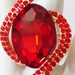 Oval Cocktail Ring With Red Rhinestones,holidayjewelry,gift for Her ...