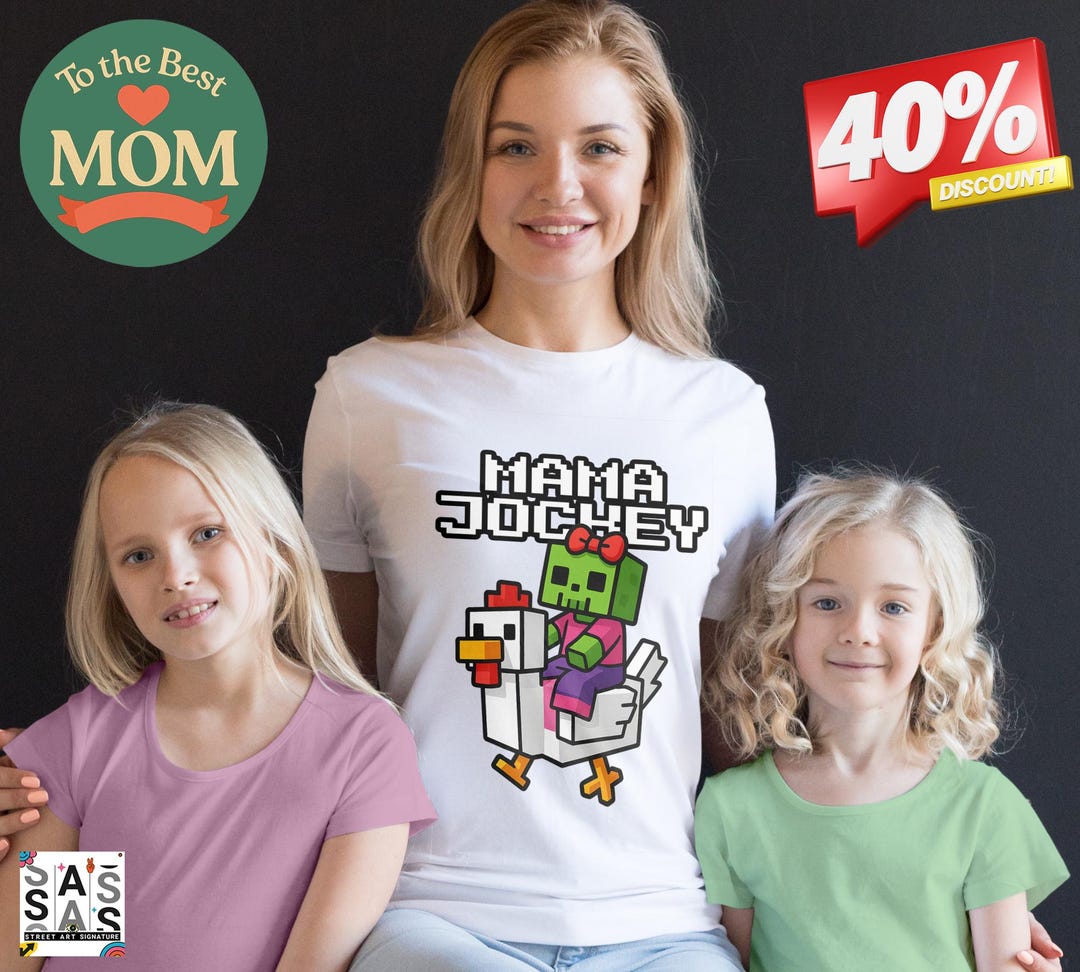 Funny Mom Gamer Shirt - "mama Jockey" Minecraft-inspired Mother's Day ...