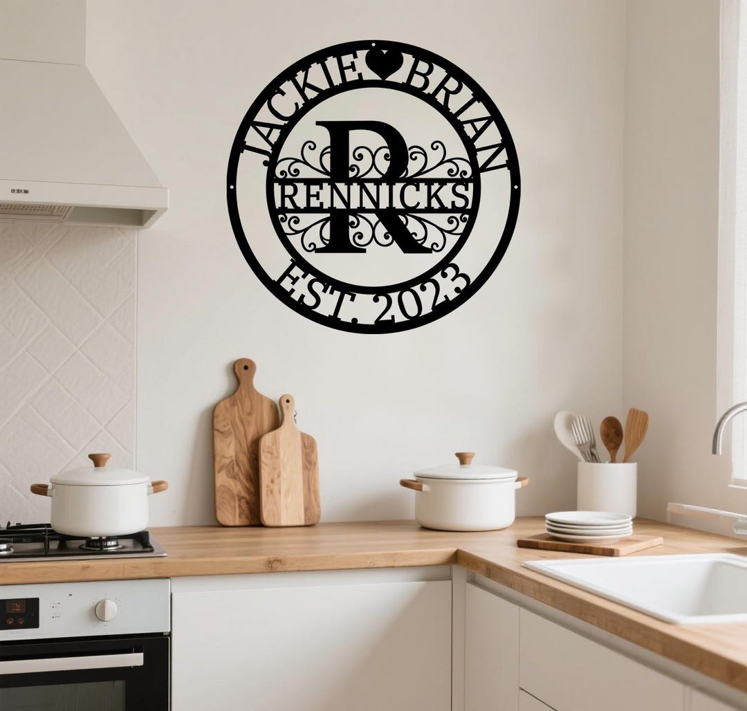 Personalized Metal Monogram Sign,custom Last Name Metal Sign,home Decor ...