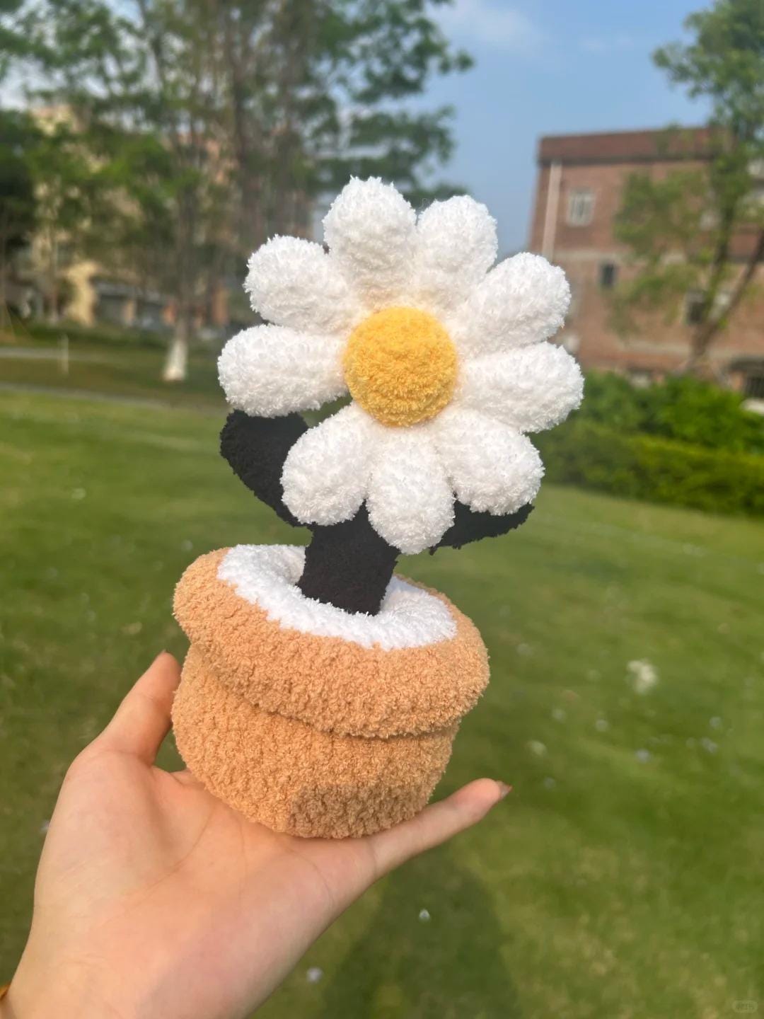 Low Sew Crochet Pattern Daisy Pot, Mini Potted Daisy PDF Crochet ...