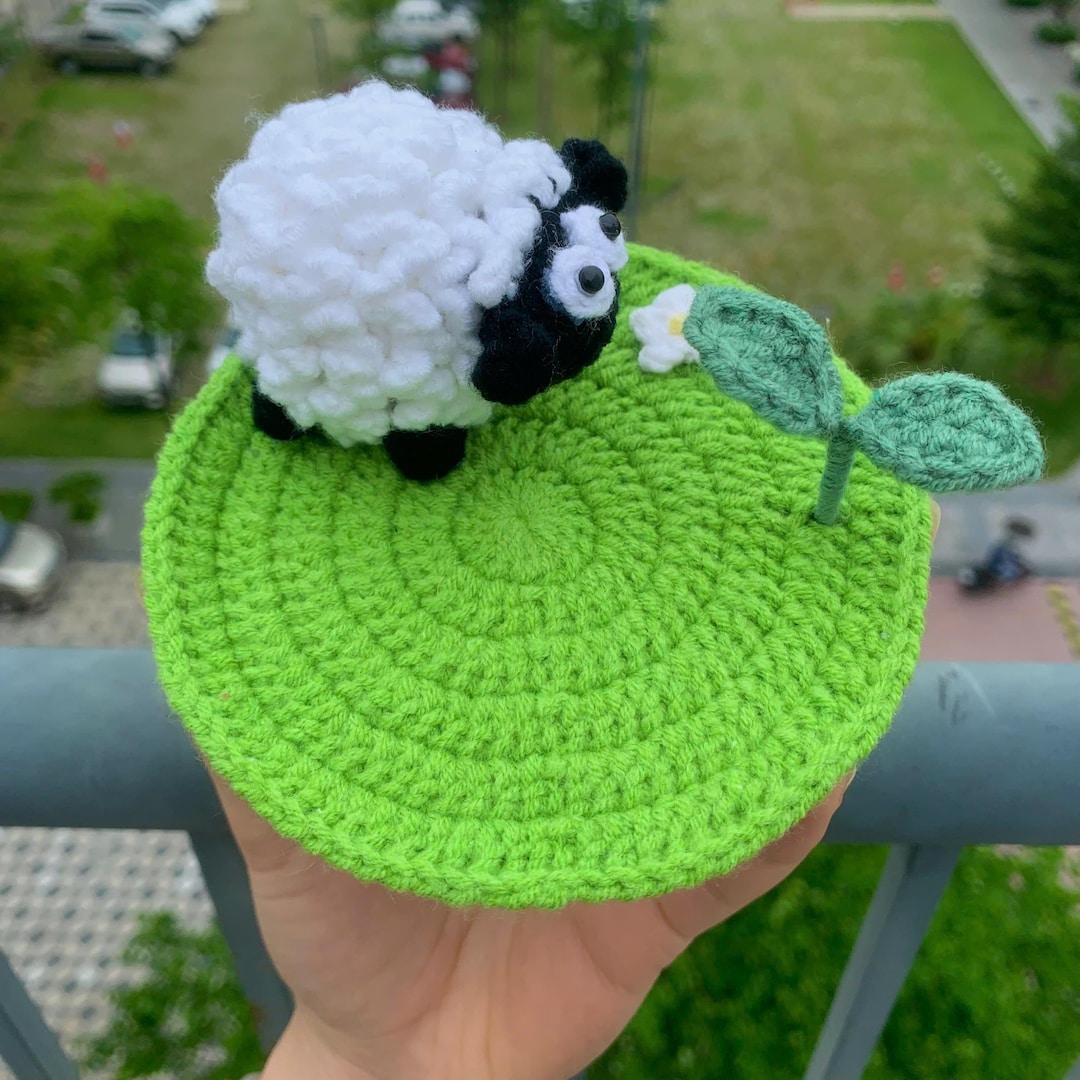 Crochet Pattern Cute Sheep Felt Coaster Amigurumi, Crochet Farmhouse ...