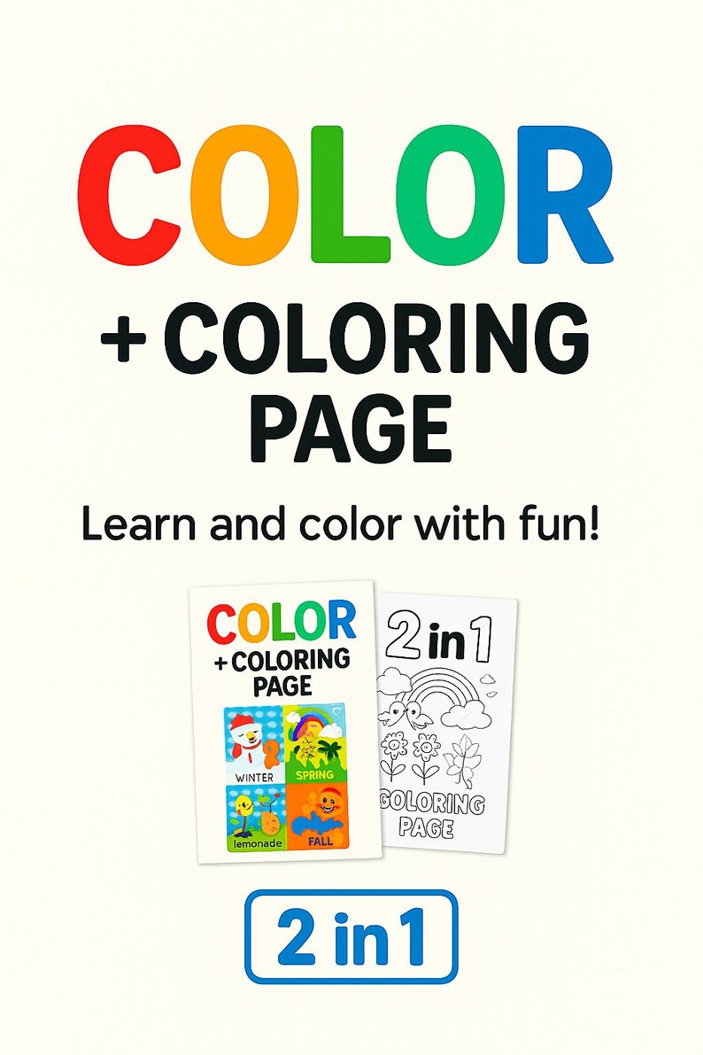 I Spy the Seasons Printable | Color + Black & White | Fun Kids Coloring ...