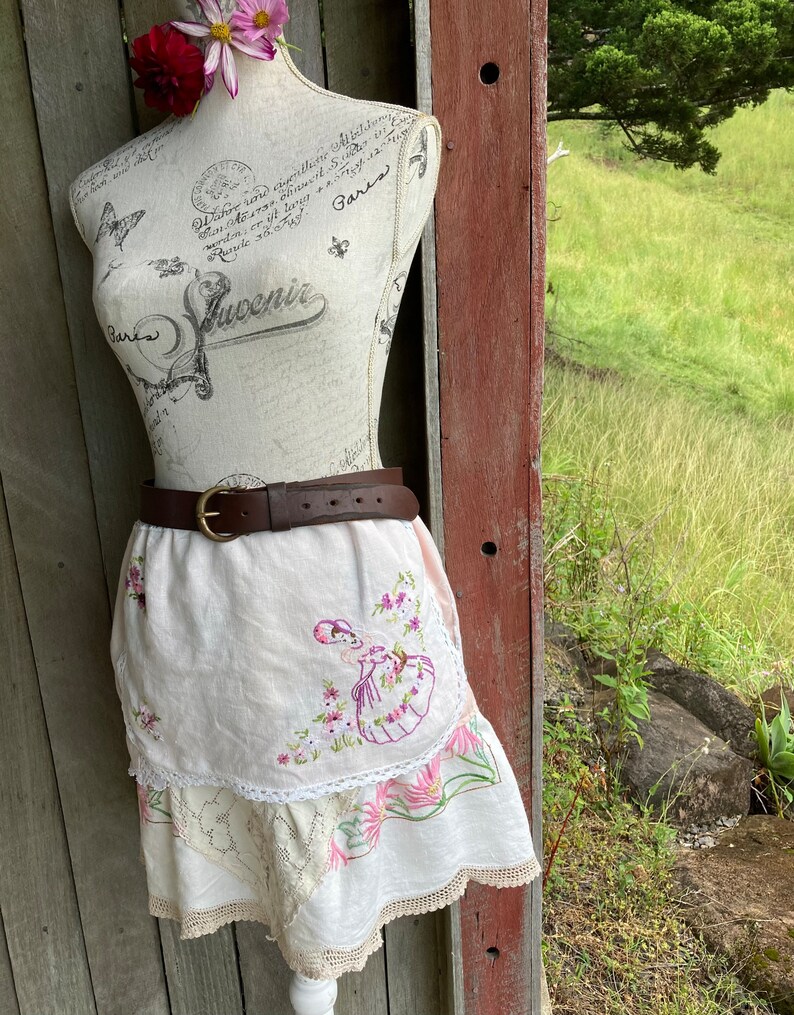 Tea in the Garden Short Skirt Vintage Embroideries - Etsy