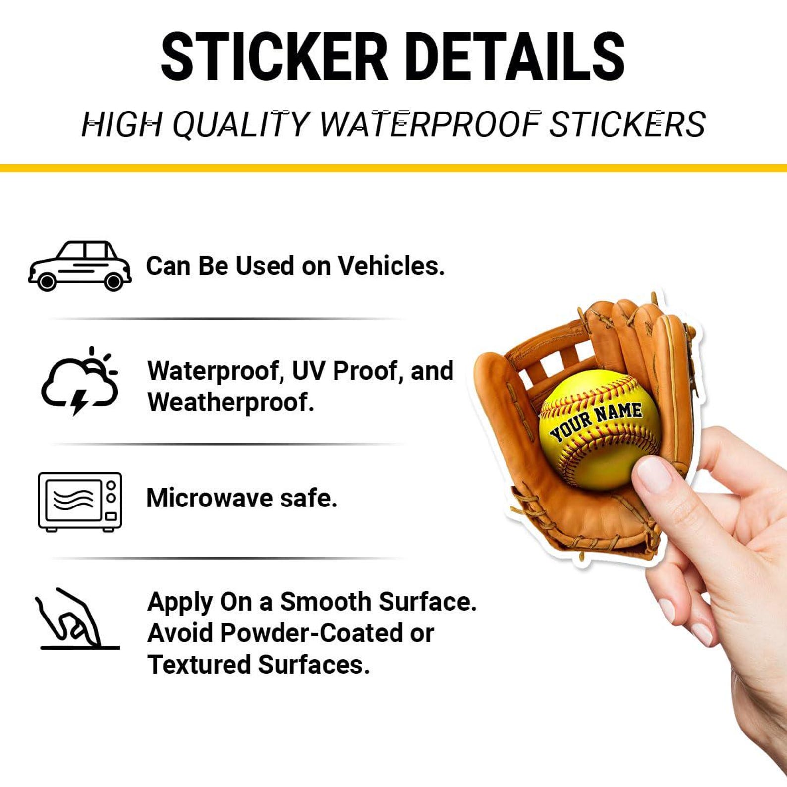 Personalized Softball Stickers for Helmets Custom Softball Sticker Gift ...