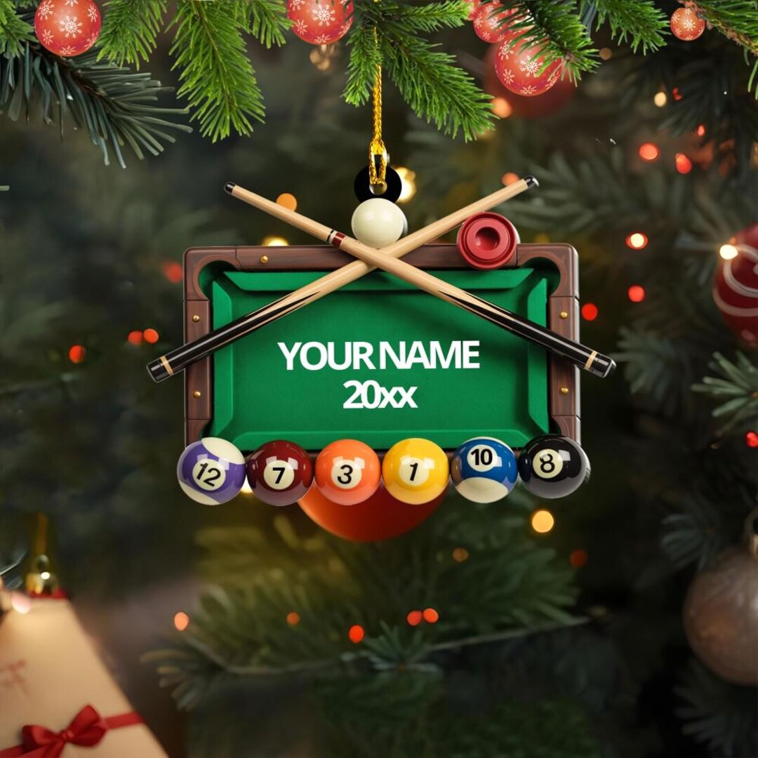 Personalized Billiards Flat Ornament, Pool Player Gift, Snooker Game ...