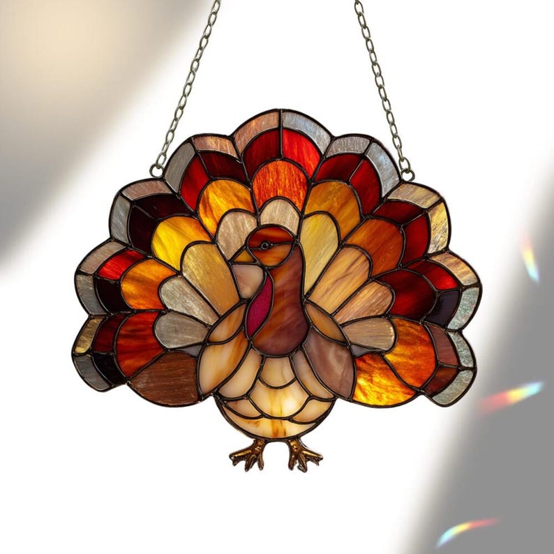 Thanksgiving Turkey Suncatcher: Acrylic Fall Window Decor - Etsy