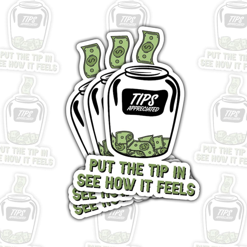Funny Tip Jar Sticker, Restaurant Cafe Bar Vinyl Decal - Etsy