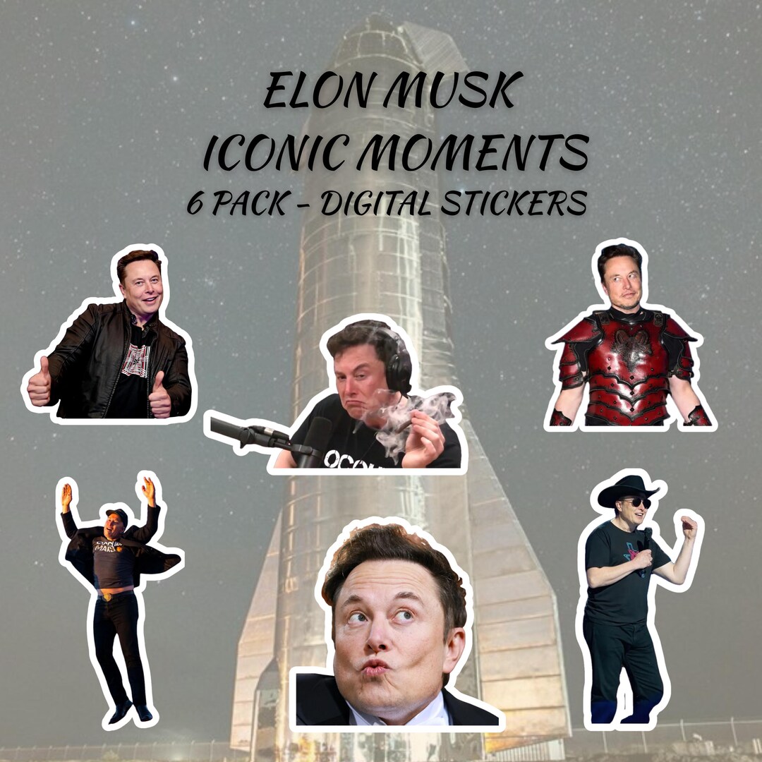 Elon Musk Iconic Moments Sticker Pack (digital Download) - Etsy