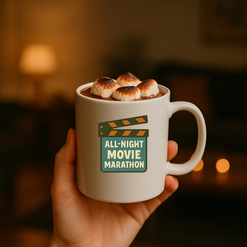 Movie Party SVG, Binge Watching Icons, PNG Bundle and Movie Clip Art ...