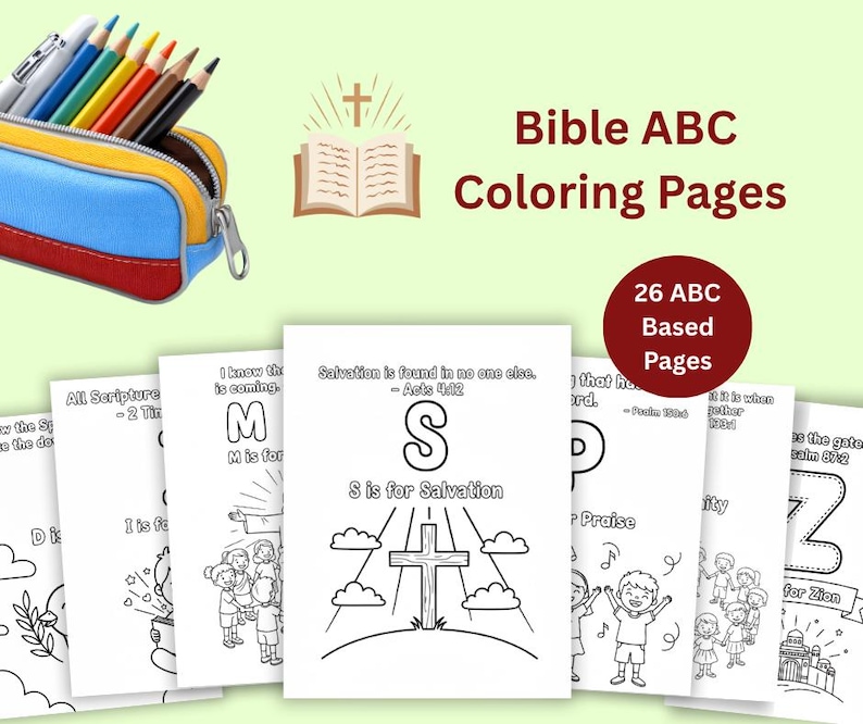 Christian Coloring Pages for Kids | A-Z Bible Verse Coloring Book ...