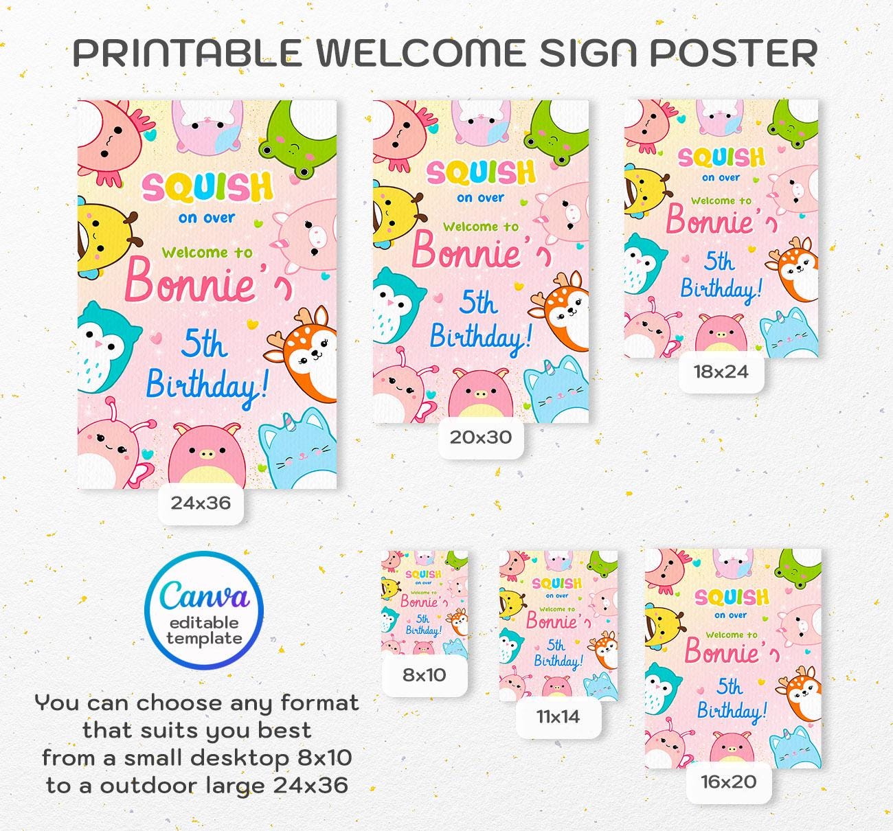 Squishy Welcome In, Squish Welcome Sign, Printable Editable ...
