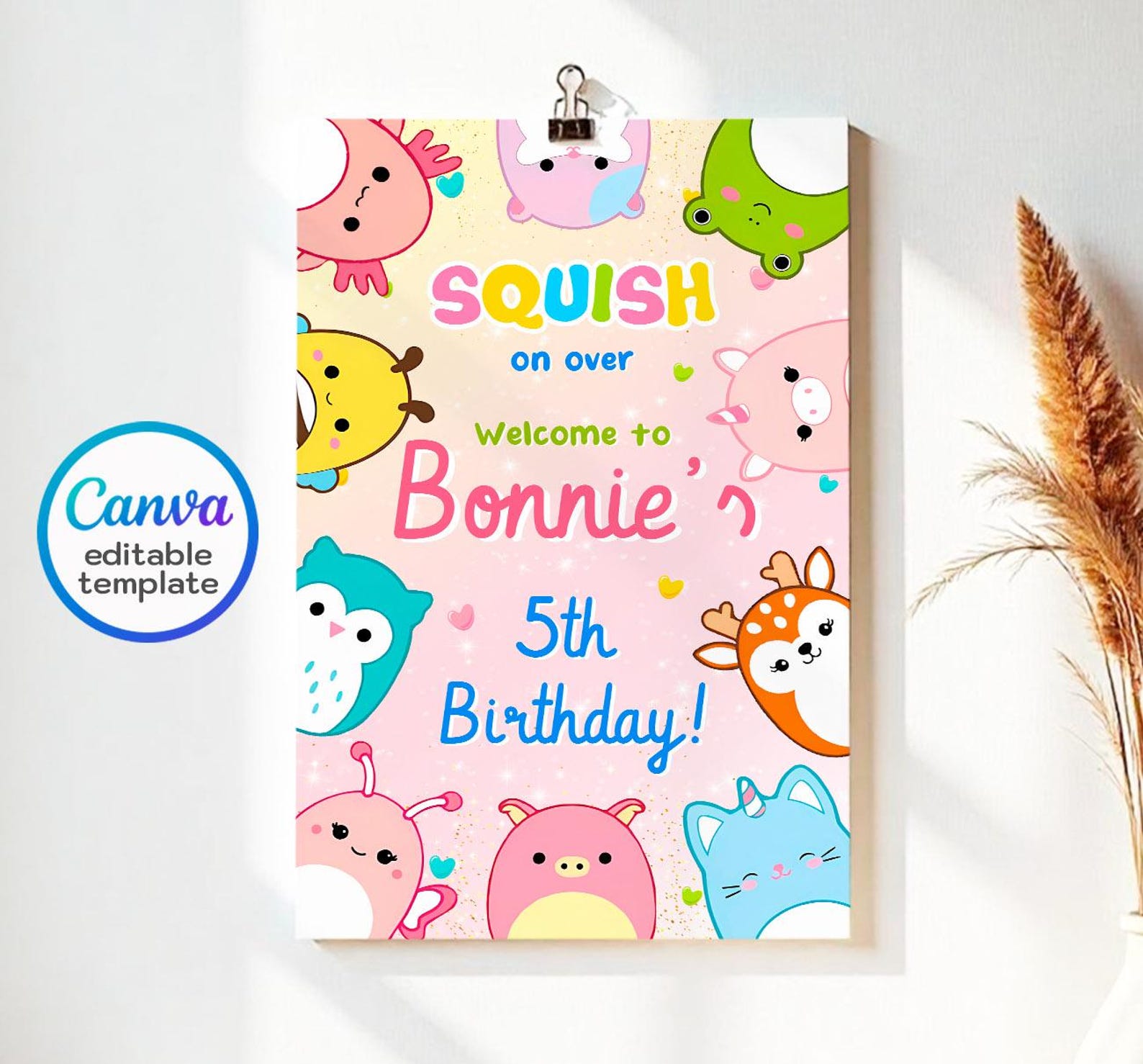 Squishy Welcome In, Squish Welcome Sign, Printable Editable ...