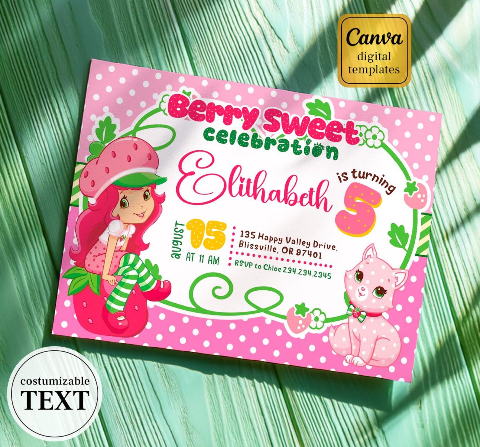 Strawberry Shortcake Invitation, Berry First Birthday, Shortcake Theme ...