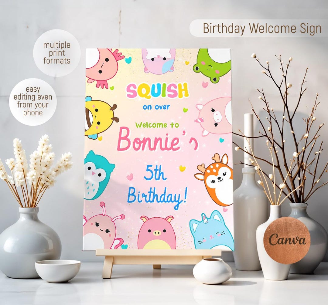 Squishy Welcome In, Squish Welcome Sign, Printable Editable ...