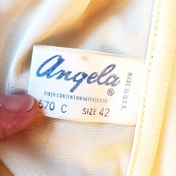 Vintage 60s Angela Bullet Bra Long Line 42C Ivory Lac… - Gem
