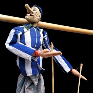 Carved Head Wood Stick Puppets Two Bodies Java Indonesia Wayang Golek ...