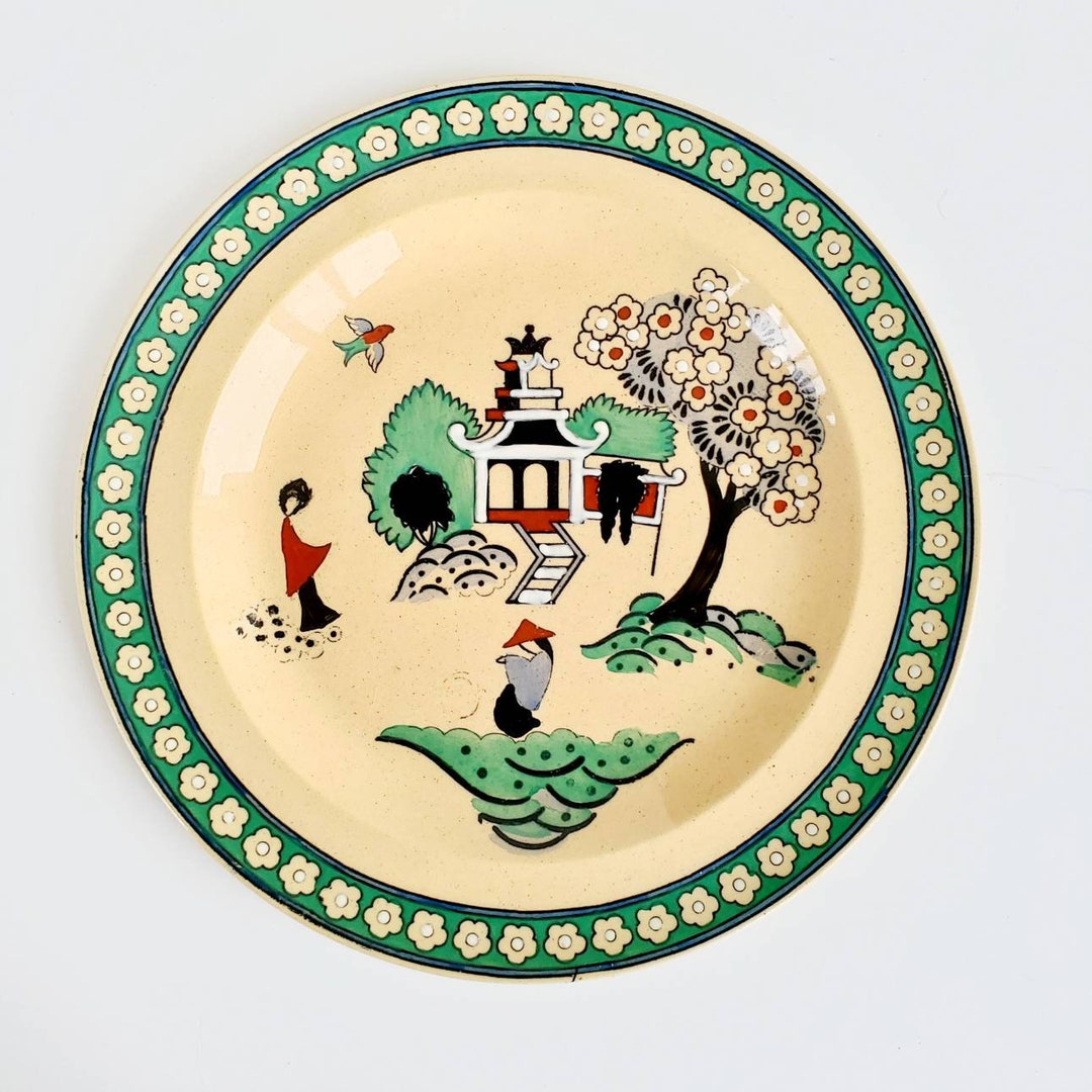 Antique Wedgwood Pagoda Plate: Hand-painted Chinoiserie Decor - Etsy