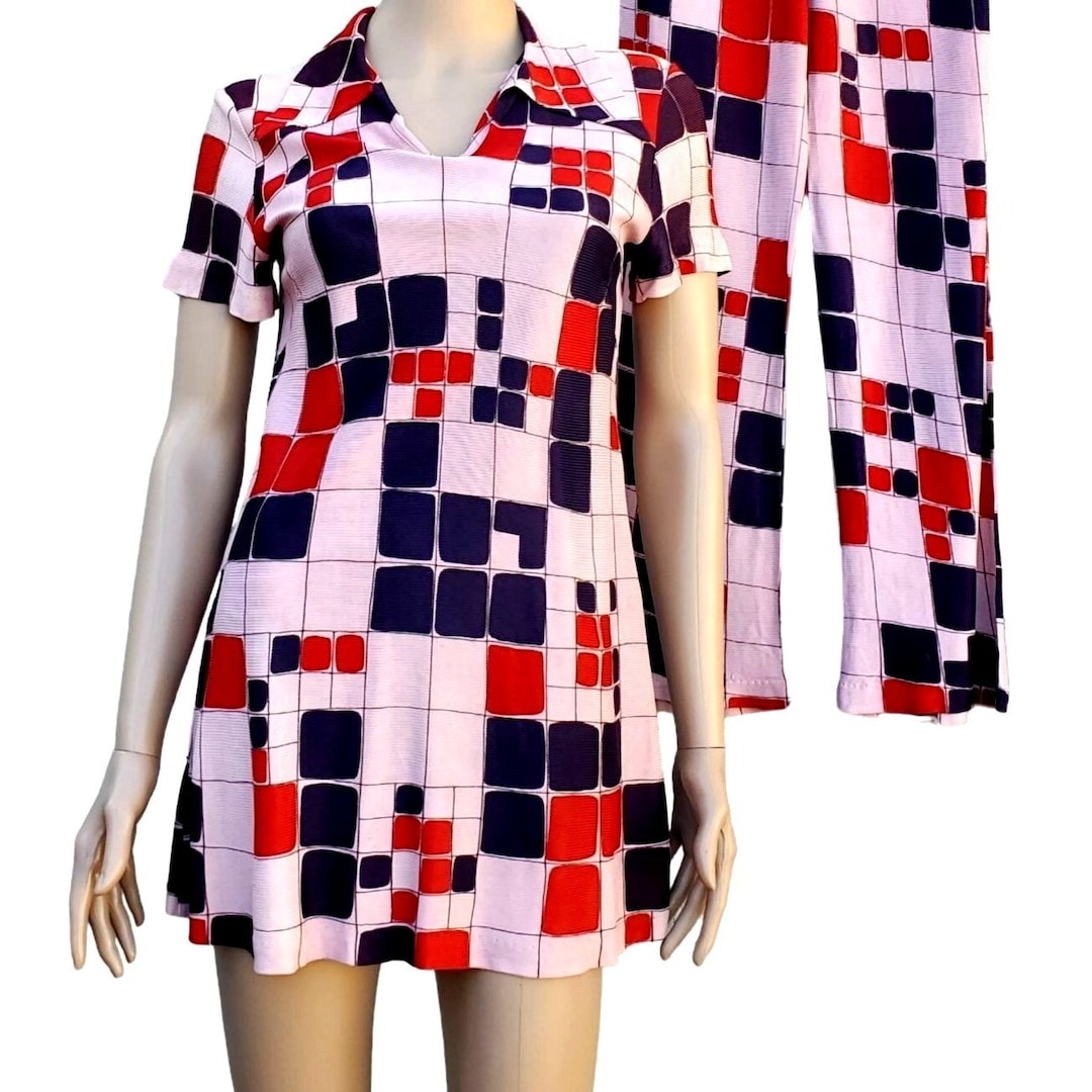 70s Sleepwear Groovy Pajamas Nylon Purple Pink Women Size XS - Etsy