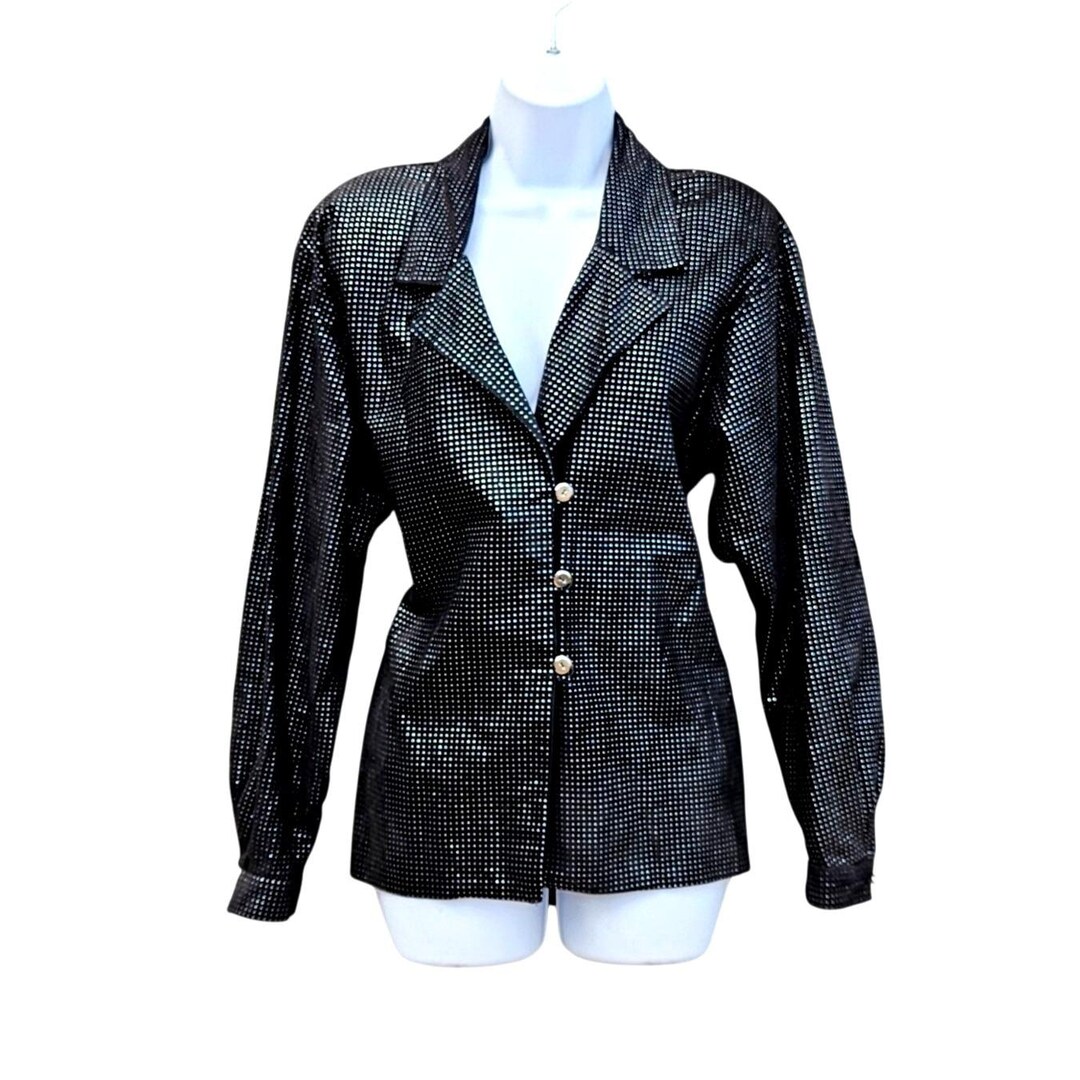 Volup Vintage Lillie Rubin Adri New York Black Suede Silver Dot Jacket ...