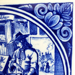 Vintage West German Tile Decorative Ceramic Delft "de Dokter" 6x6 Blue ...