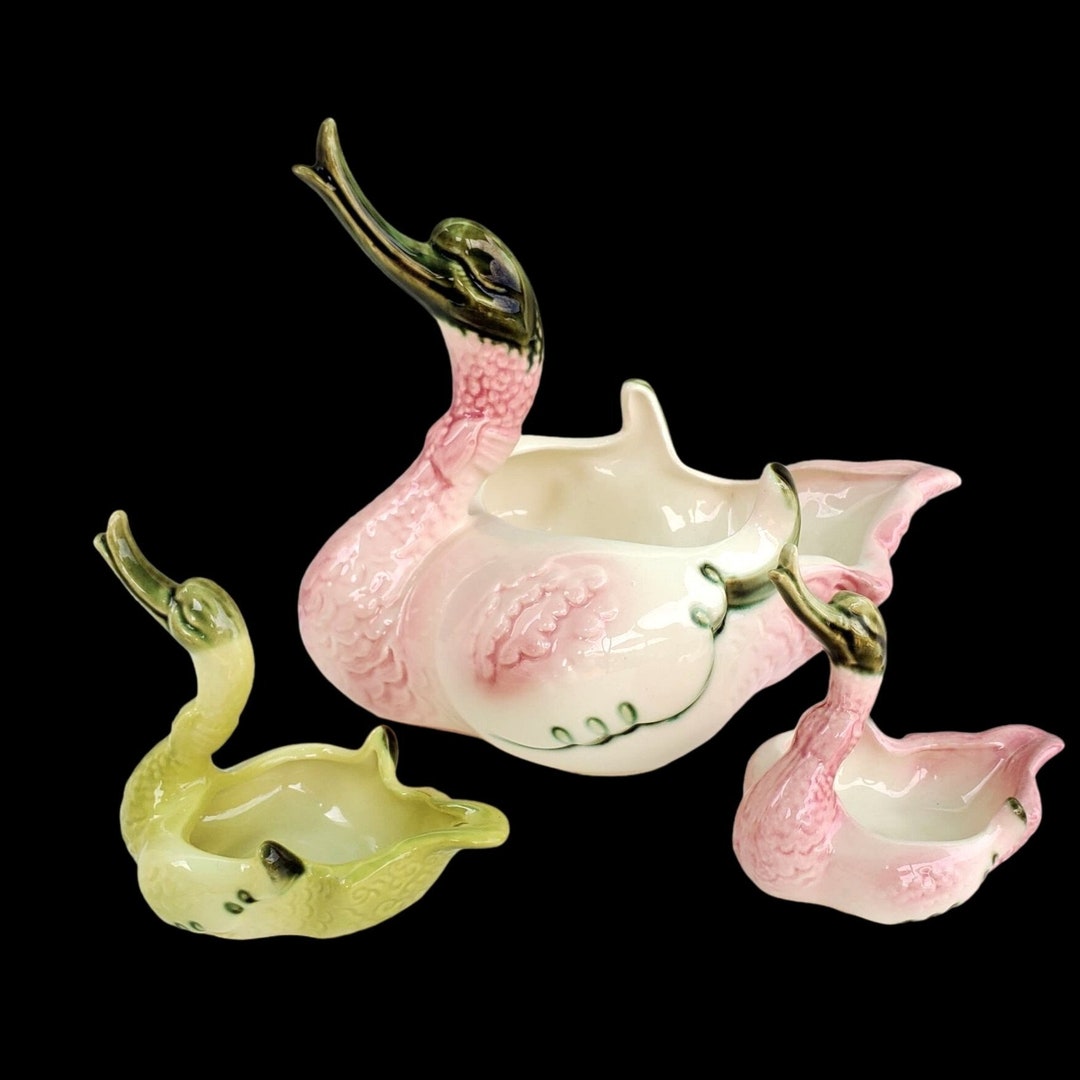 Hull Pottery Goose Bowl and Gosling Side Bowl Vases Baby Geese - Etsy