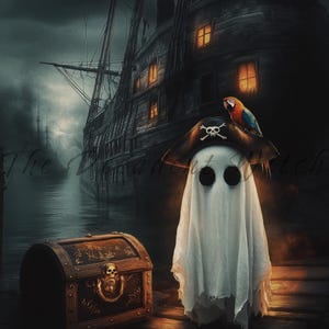 Ghost Pirate Art Print | Dark Academia Halloween Decor | Gothic ...