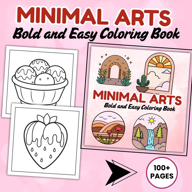Minimal Art Coloring Book | Bold, Easy Designs (PDF Download) - Etsy