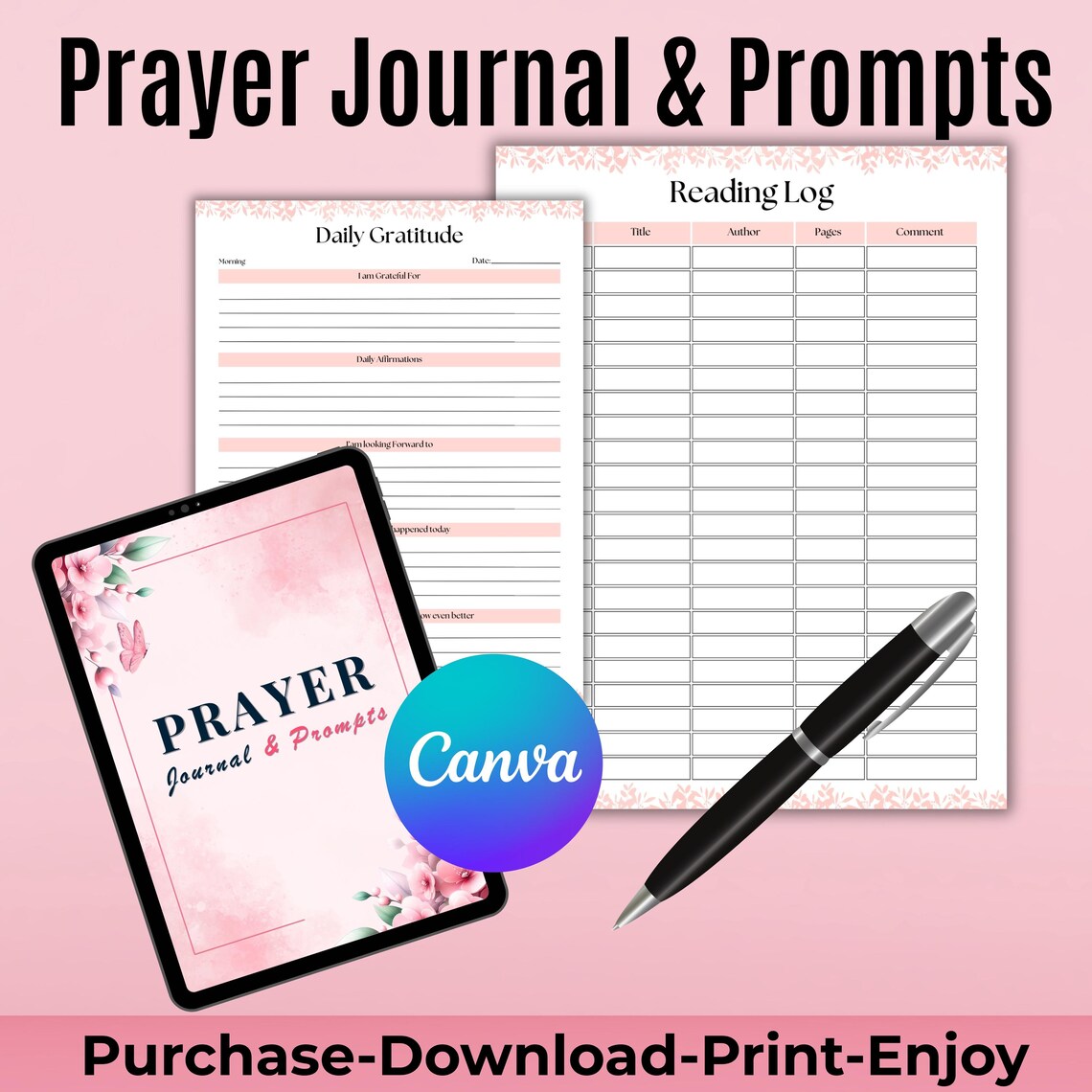 Prayer Journal Printable | Bible Study Guide | Gratitude Journal ...