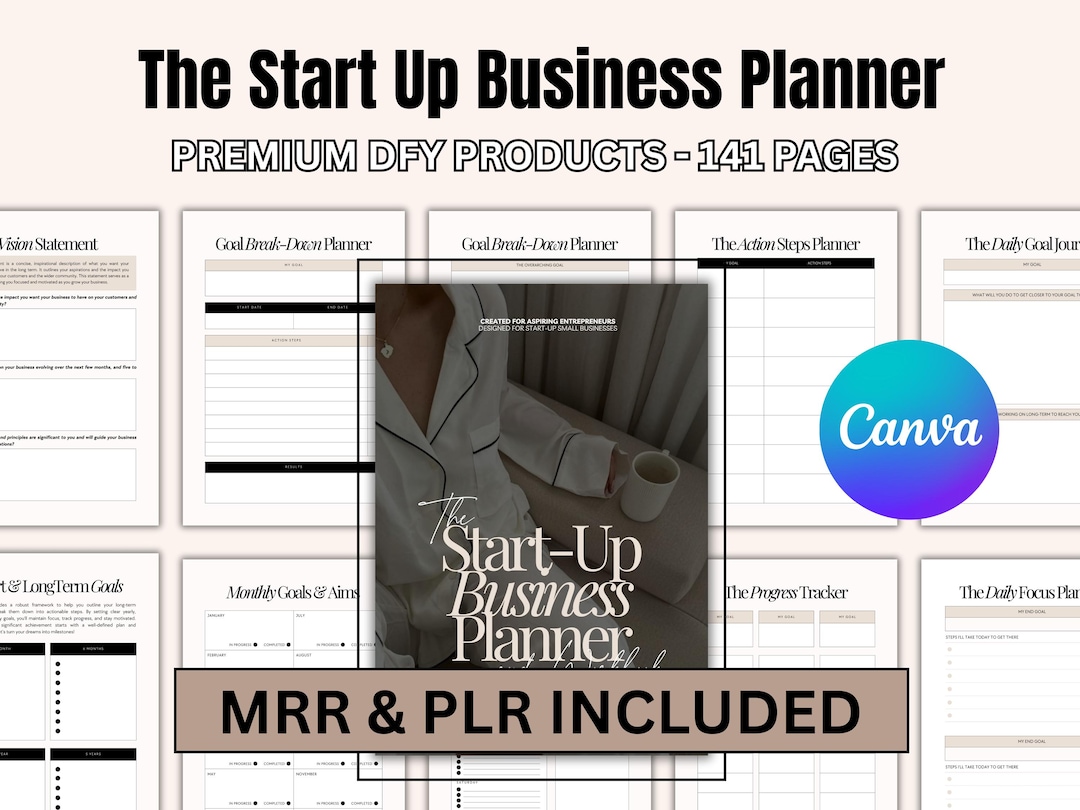 Start up Business Plan Template Printable | Start up Workbook | Side ...