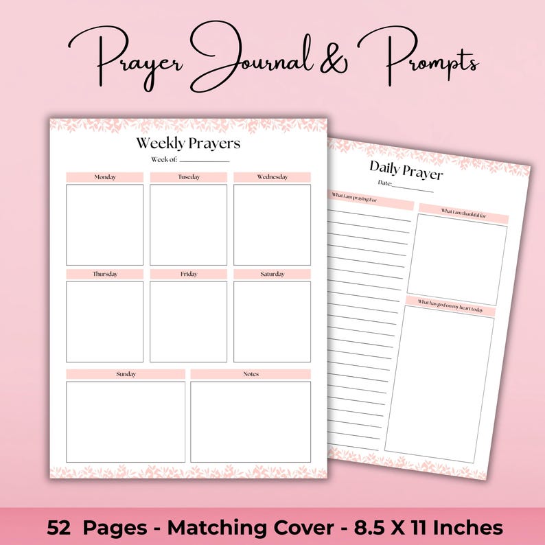 Prayer Journal Printable | Bible Study Guide | Gratitude Journal ...