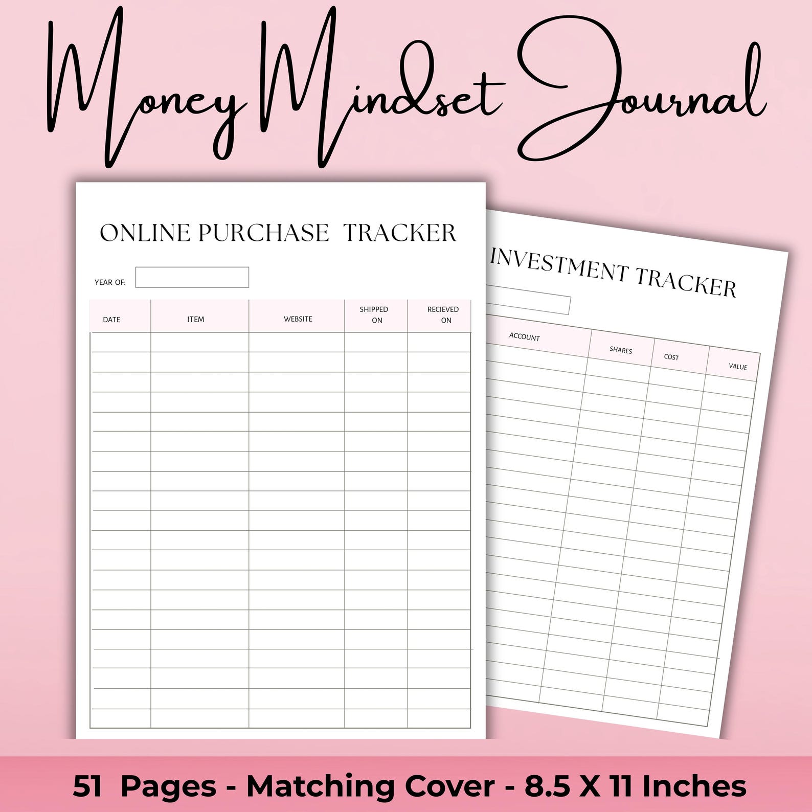 Money Mindset Journal | Financial Abundance Tracker (digital Download ...