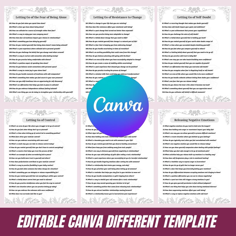 400 Letting Go Journal Prompts, Printable, Journal, Minimalist ...